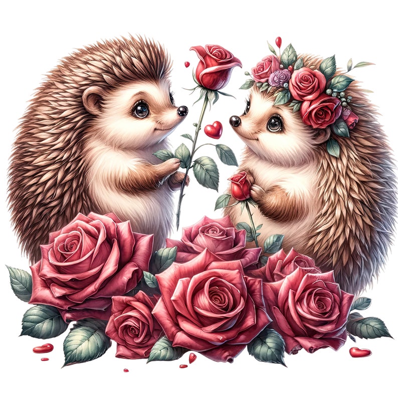 Watercolor Cute Animal Couple Clipart, Romantic Animal Couple, Love ...