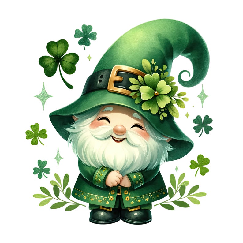 Watercolor St Patrick's Day Gnome Clipart Bundle (digital Download) - Etsy