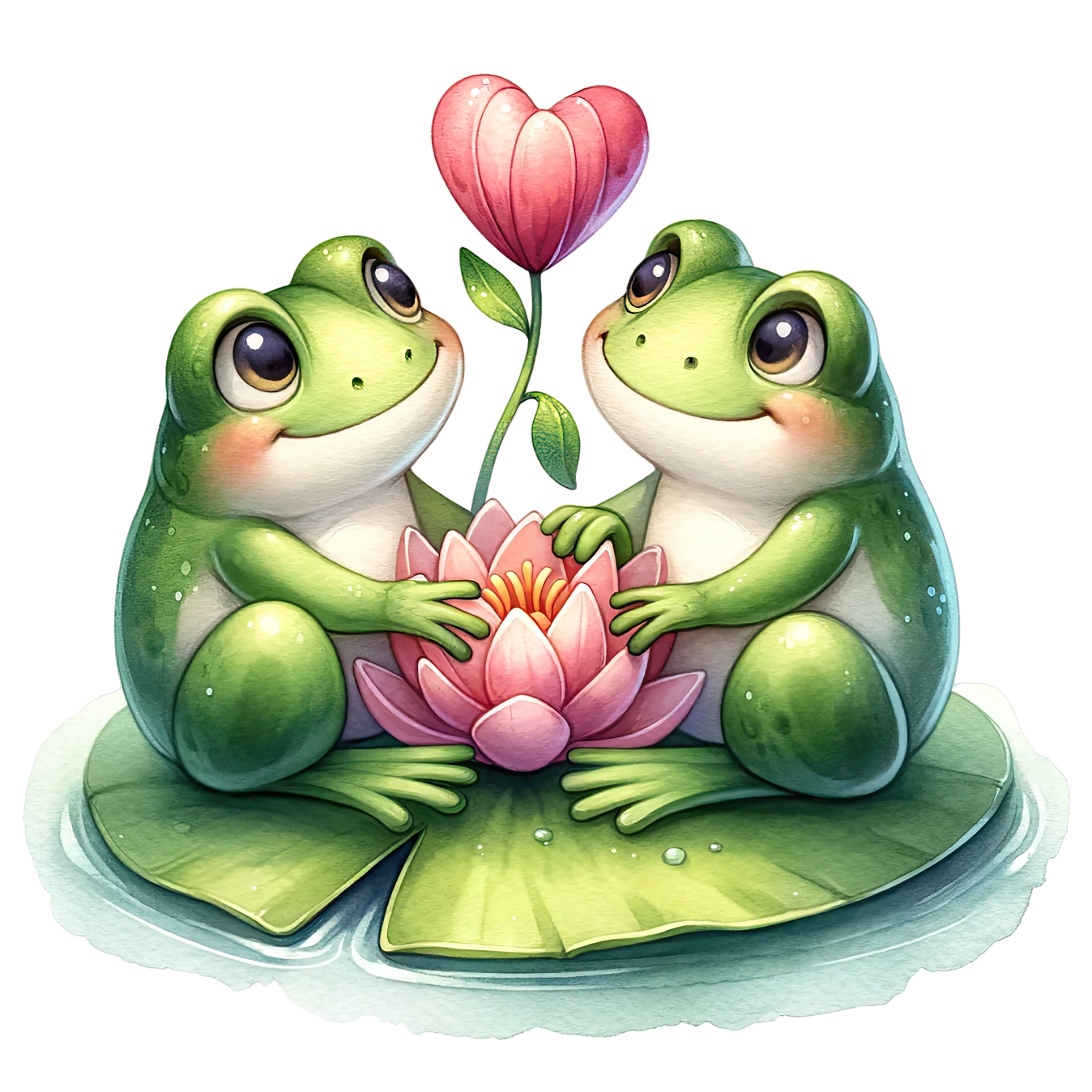 Watercolor Cute Animal Couple Clipart, Romantic Animal Couple, Love ...