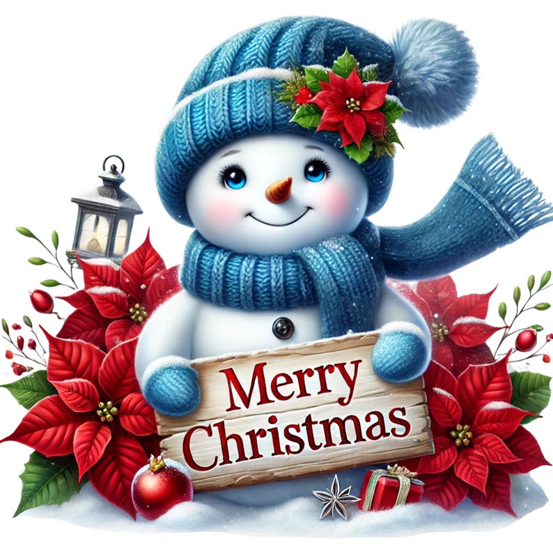 Christmas Snowman Clipart Bundle: Festive Holiday Graphics (digital ...