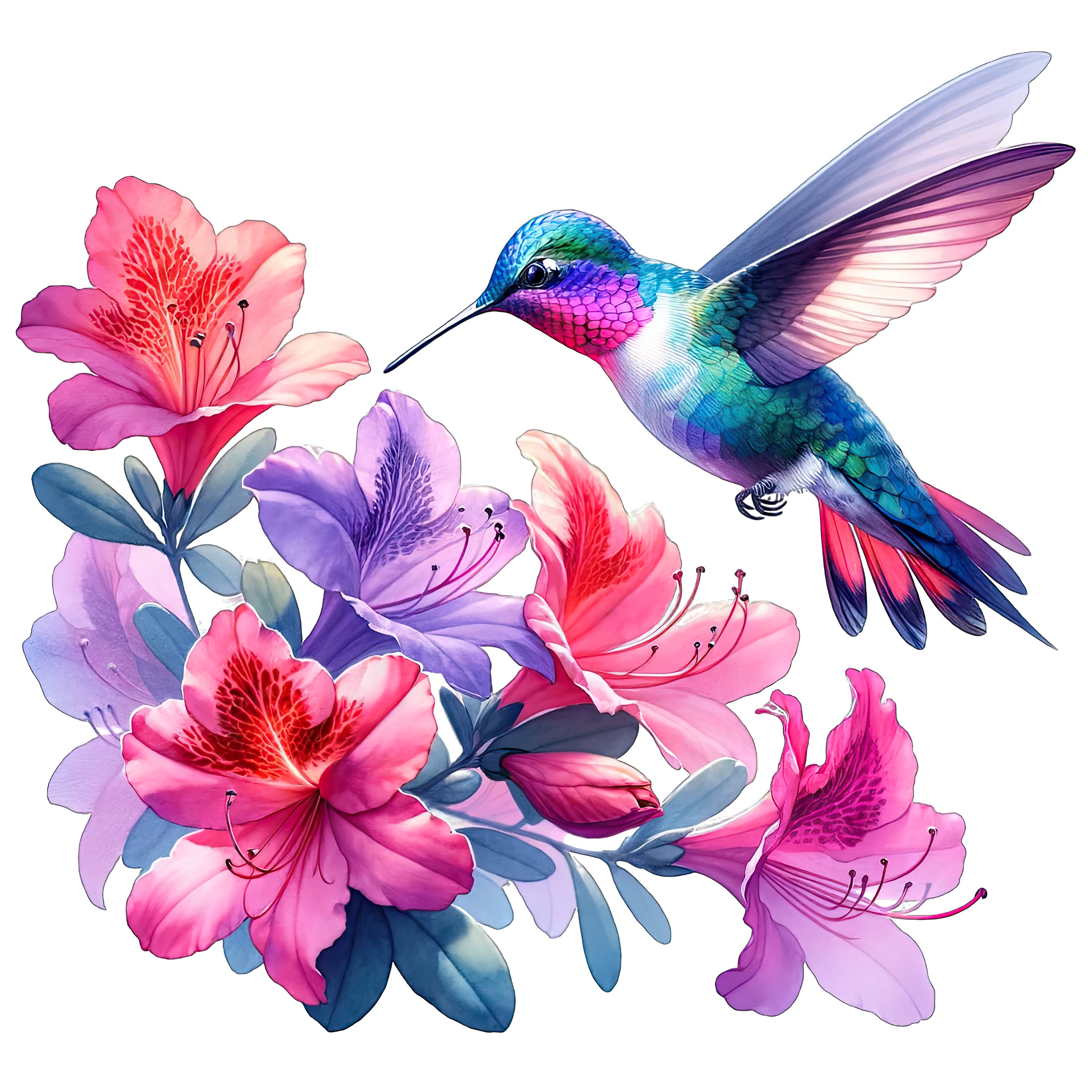 Floral Bird Clipart, Bird Graphics, Flower Bird Prints, Flower Bird ...