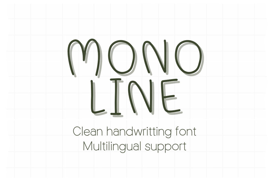 Monoline Clean Handwritten Font Goodnotes Simple Font Study Digital ...
