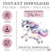 Whimsical Unicorn Watercolor Alphabet & Numbers Clipart - Digital PNG ...