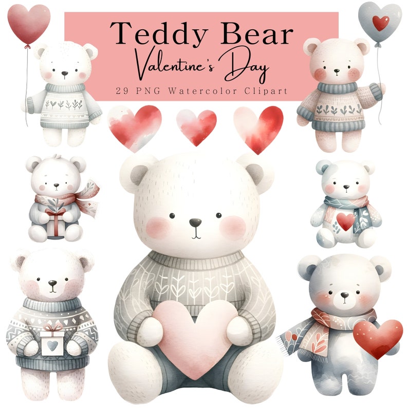 Teddy Bear Valentine Clipart, Cute Teddy Bear PNG, Teddy Bear ...