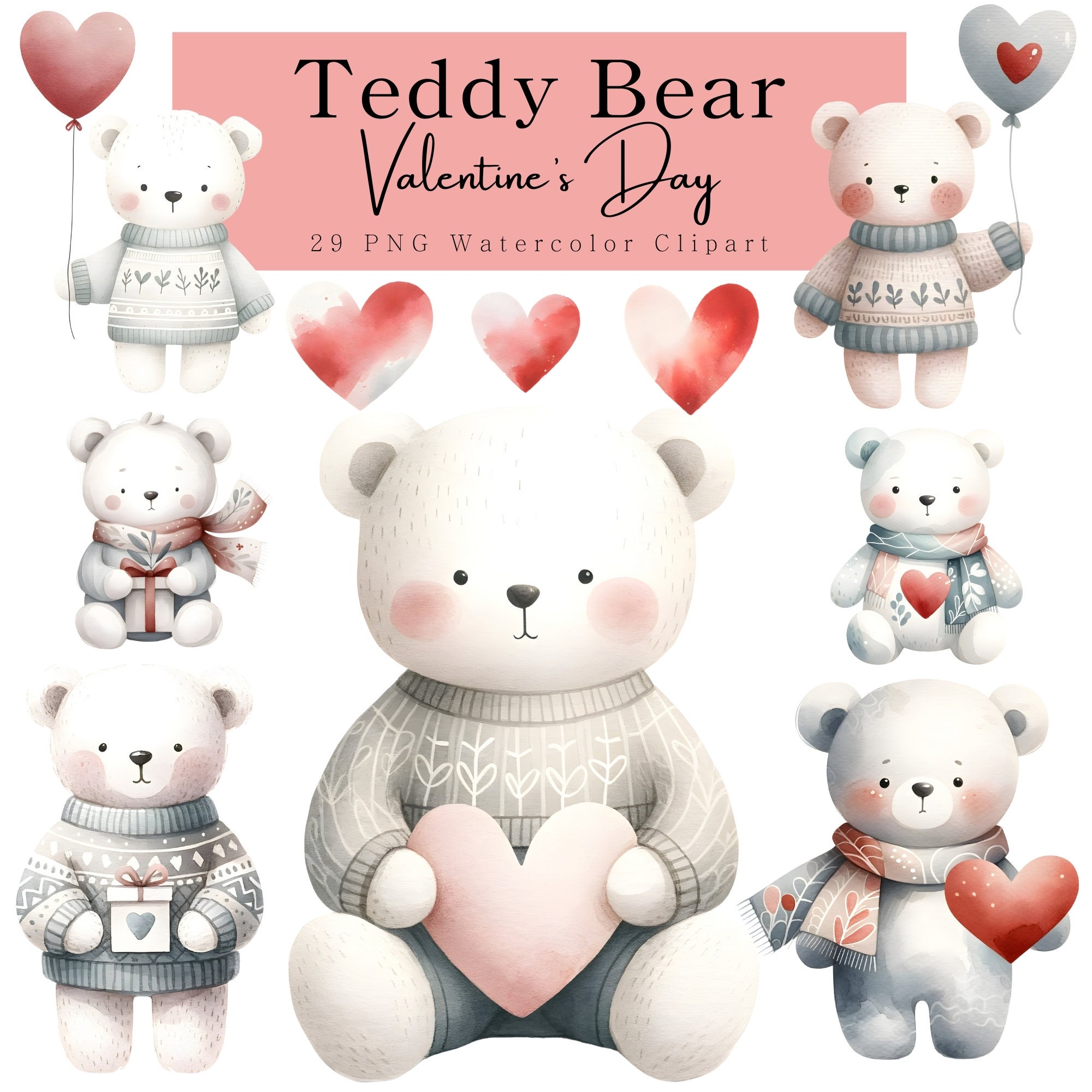 Teddy Bear Valentine Clipart, Cute Teddy Bear PNG, Teddy Bear ...