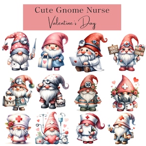 Gnome Nurse PNG, Gnome Doctor, Nurse Valentine PNG, Nurse Life Clipart ...