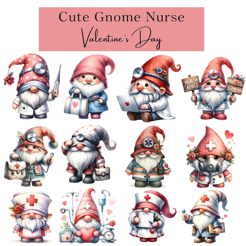 Gnome Nurse PNG, Gnome Doctor, Nurse Valentine PNG, Nurse Life Clipart ...