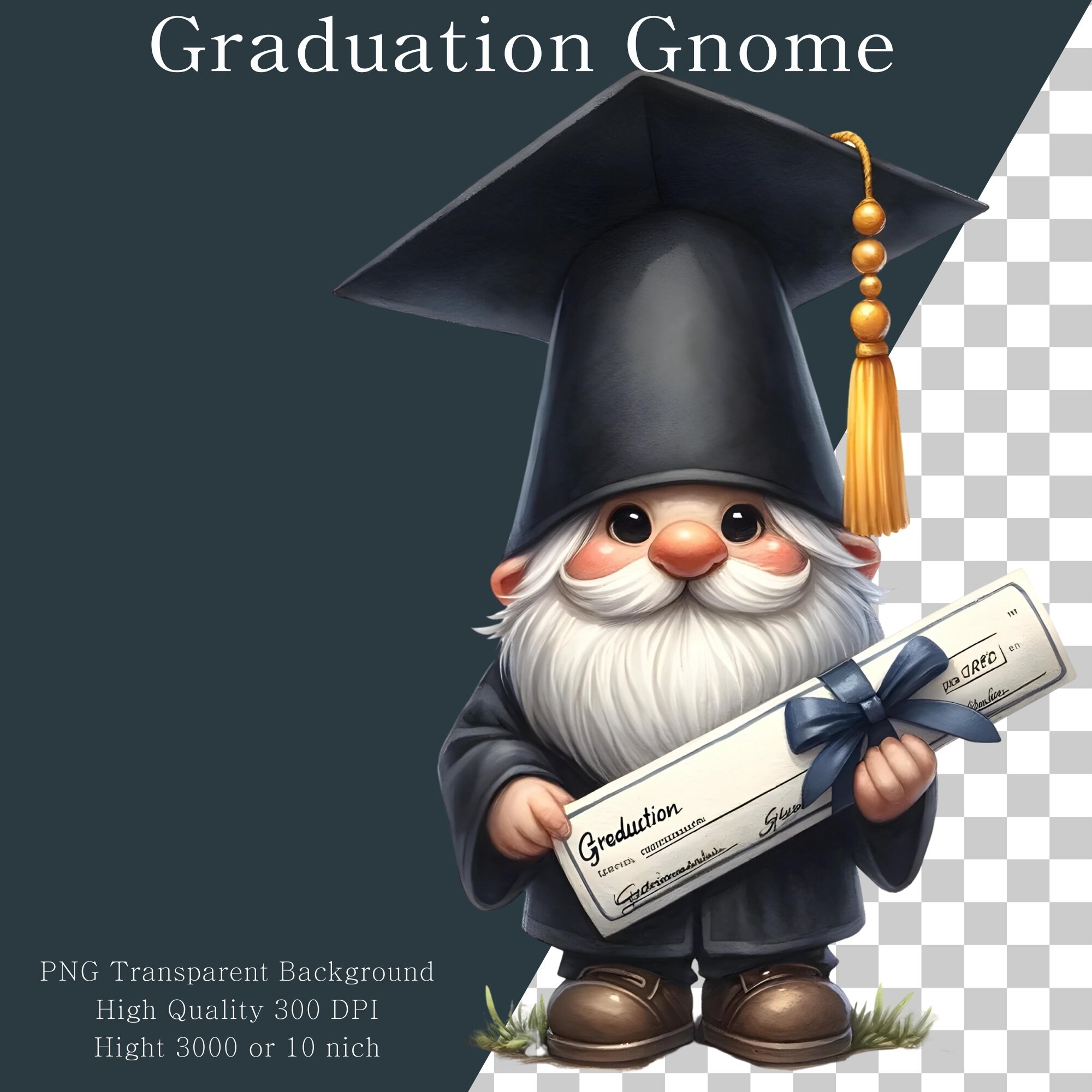 Graduation Gnome Clipart, Watercolor Gnome Digital Download for ...