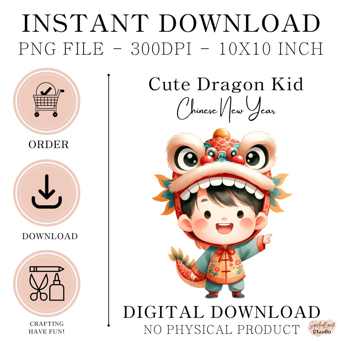 Cute Dragon Clipart, Dragon Kids, Dragon Watercolor Clipart, Lion Dance ...