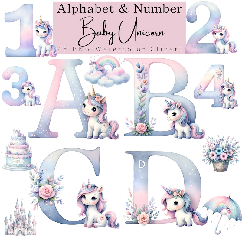Unicorn Alphabet - Etsy
