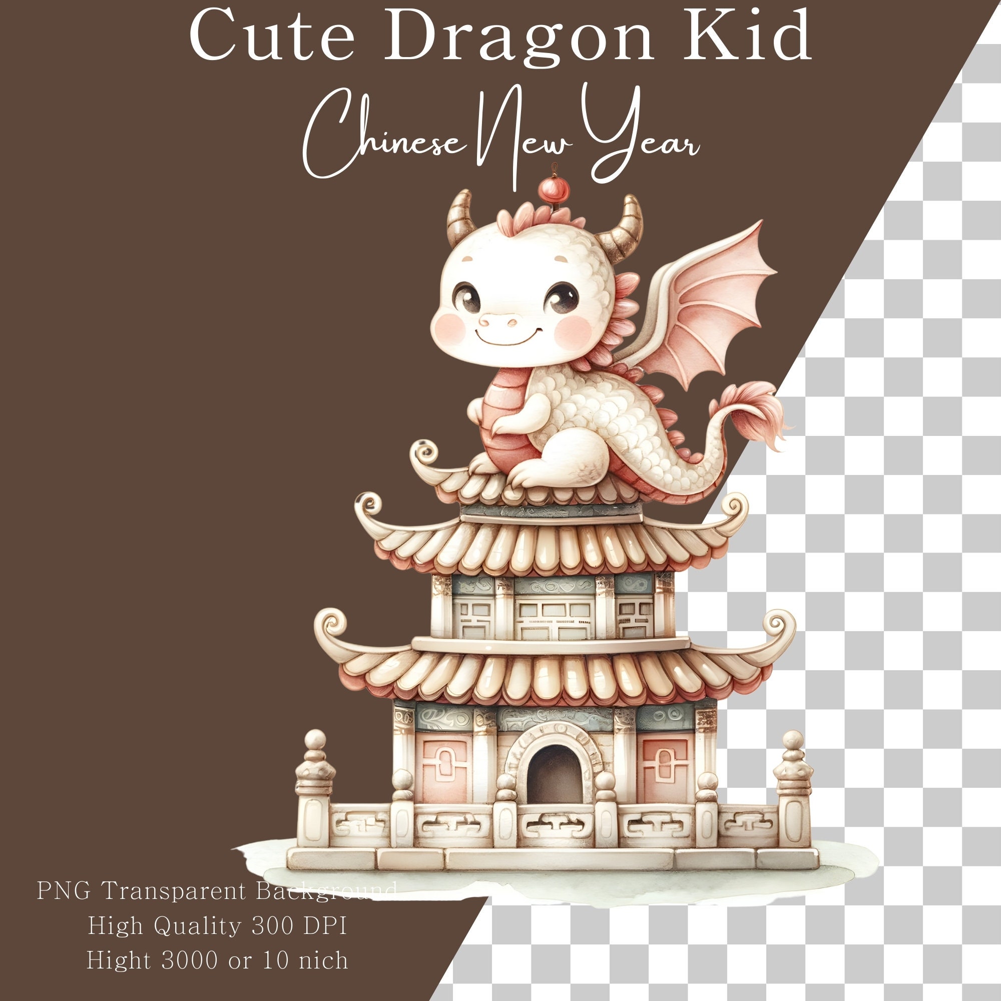 Cute Dragon Clipart, Dragon Kids, Dragon Watercolor Clipart, Blossoms ...