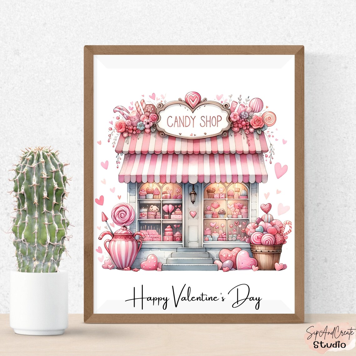 Valentine Shop Clipart, Valentine Candy PNG, Valentine Love PNG, Heart ...