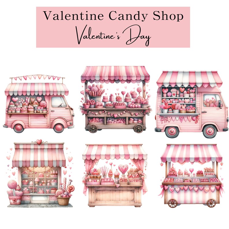 Valentine Shop Clipart, Valentine Candy PNG, Valentine Love PNG, Heart ...