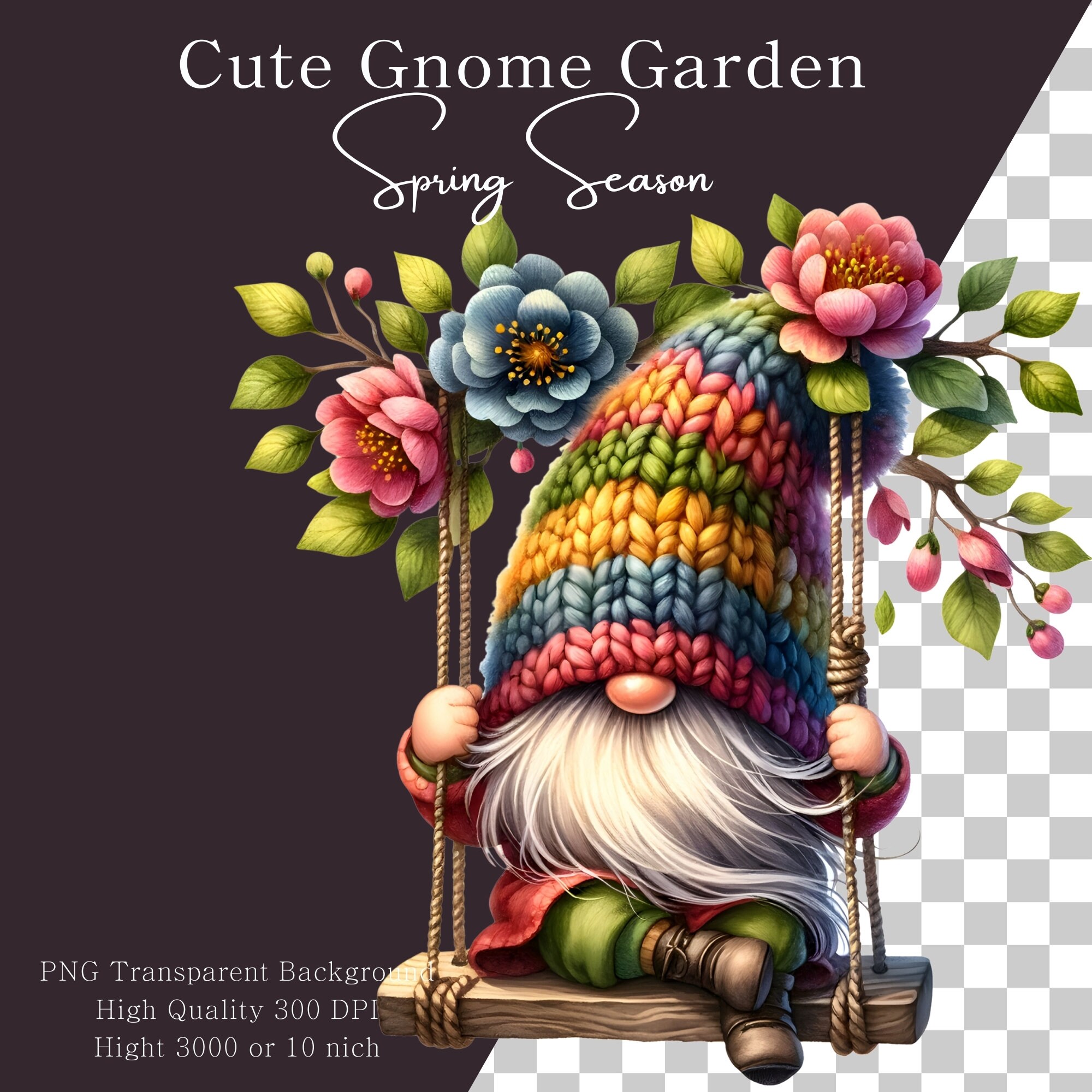 Garden Gnome Watercolor Clipart, Cute Gnomes Digital Art, Printable ...