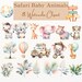 Safari Baby Animals Watercolor Clipart, Jungle Animal Clipart, Cute ...