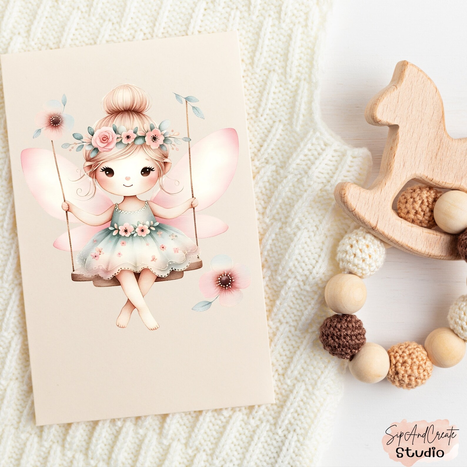 Cute Baby Fairy Clipart, Adorable Fairy House, Watercolor Fairy Digital ...