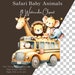 Safari Baby Animals Watercolor Clipart, Jungle Animal Clipart, Cute ...