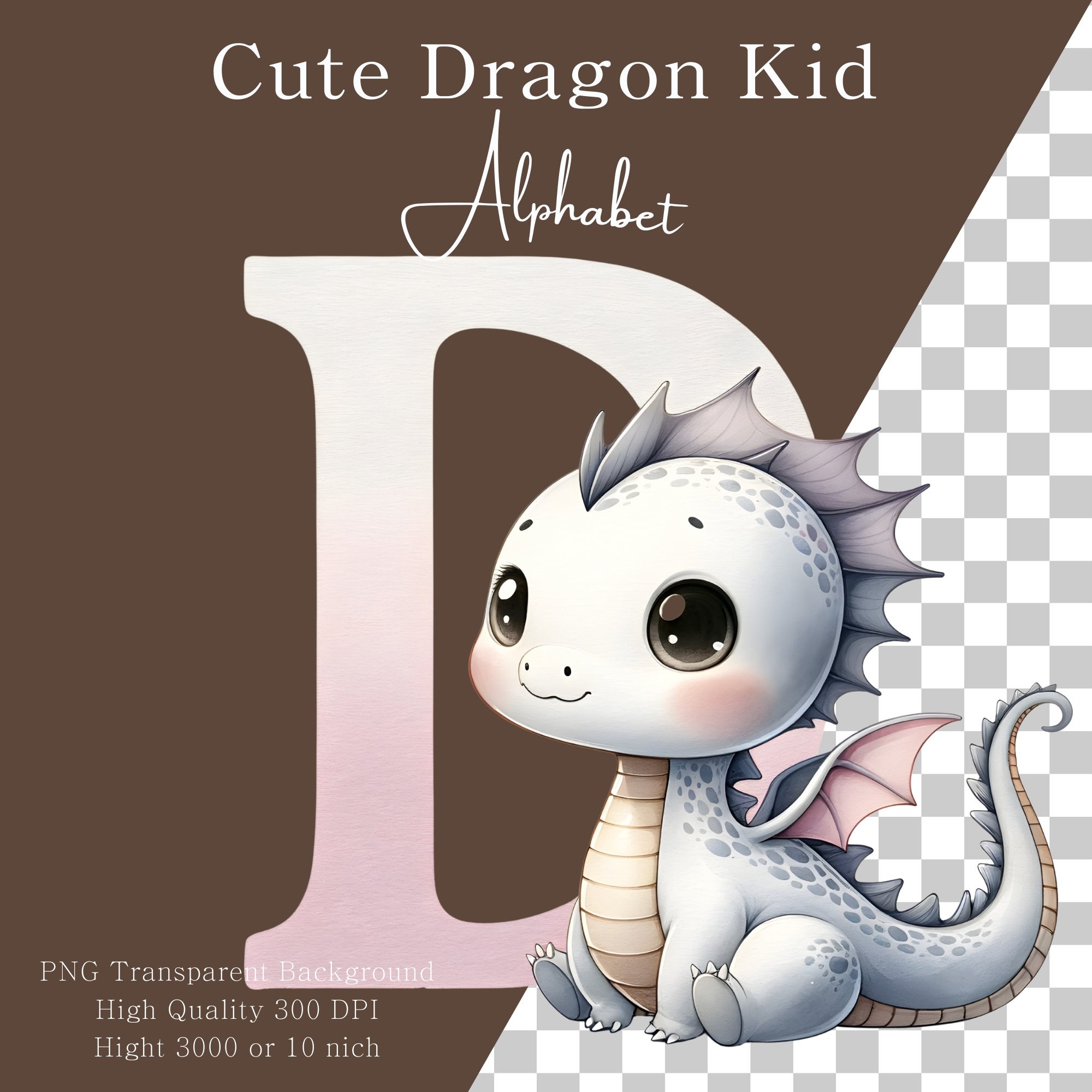 Dragon Alphabet and Numbers Clipart, Cute Dragon Clipart, Dragon ...