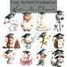Cute Animal Graduation Clipart, Watercolor Nursery Decor for Preschool ...