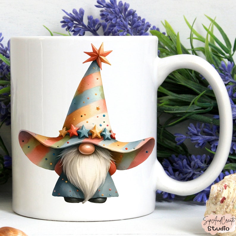 Watercolor Gnome Birthday Clipart PNG: Party Decoration for Kids ...