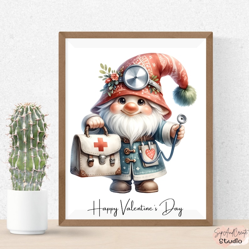 Gnome Nurse PNG, Gnome Doctor, Nurse Valentine PNG, Nurse Life Clipart ...