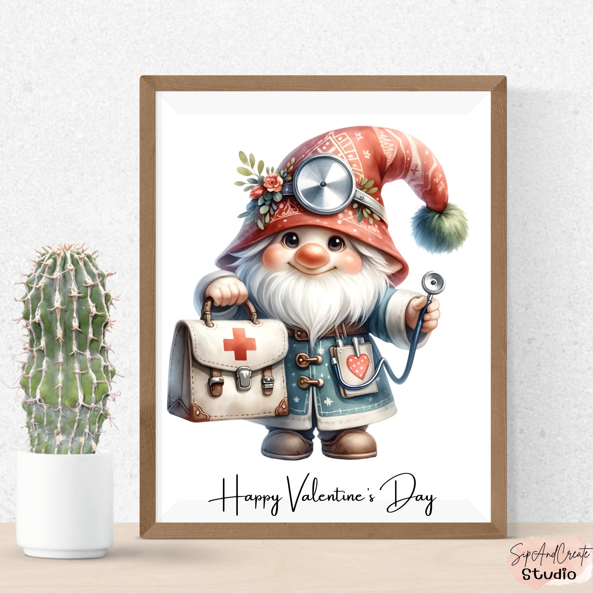 Gnome Nurse PNG, Gnome Doctor, Nurse Valentine PNG, Nurse Life Clipart ...