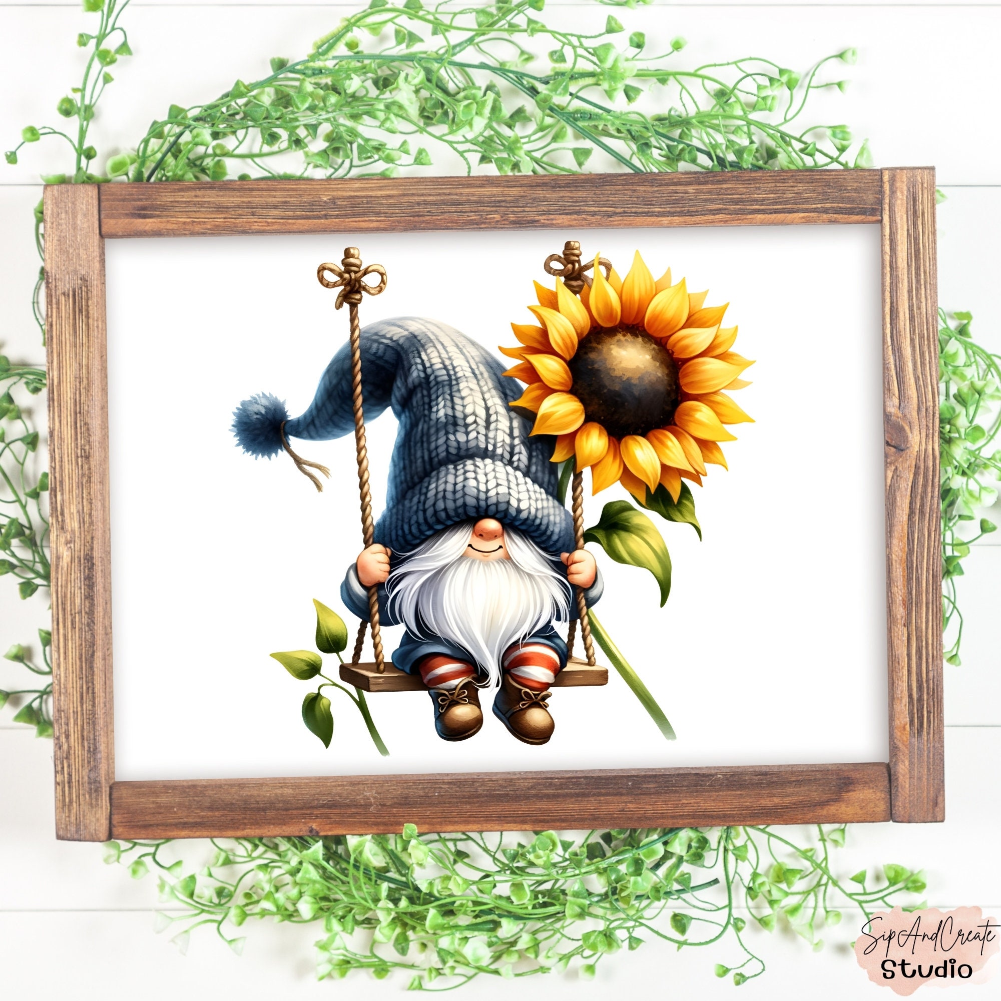 Garden Gnome Watercolor Clipart, Cute Gnomes Digital Art, Printable ...