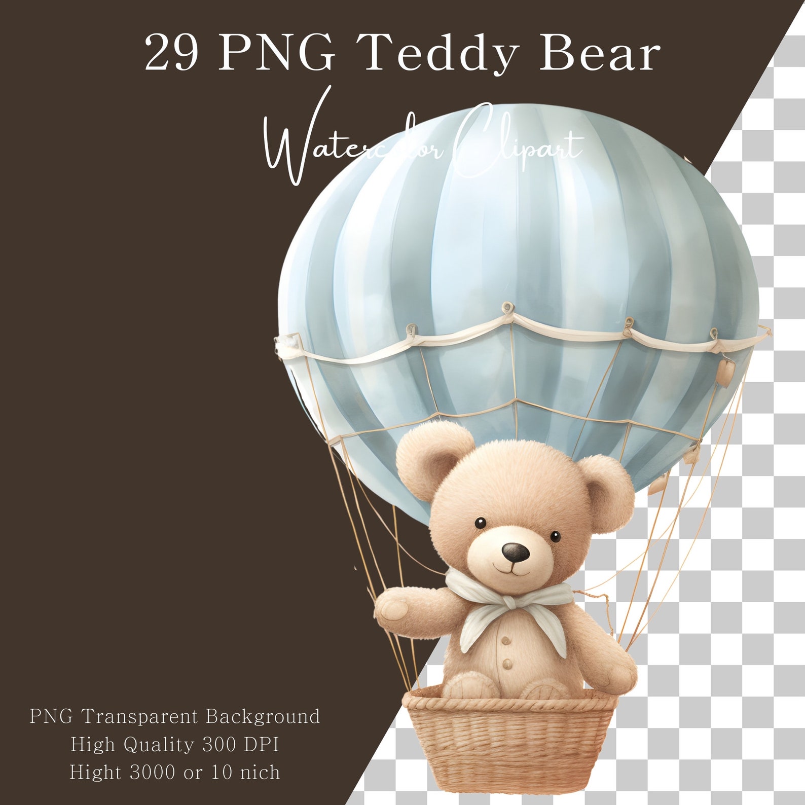 Teddy Bear Baby Shower, Teddy Bear Pattern, Baby Shower Watercolor ...