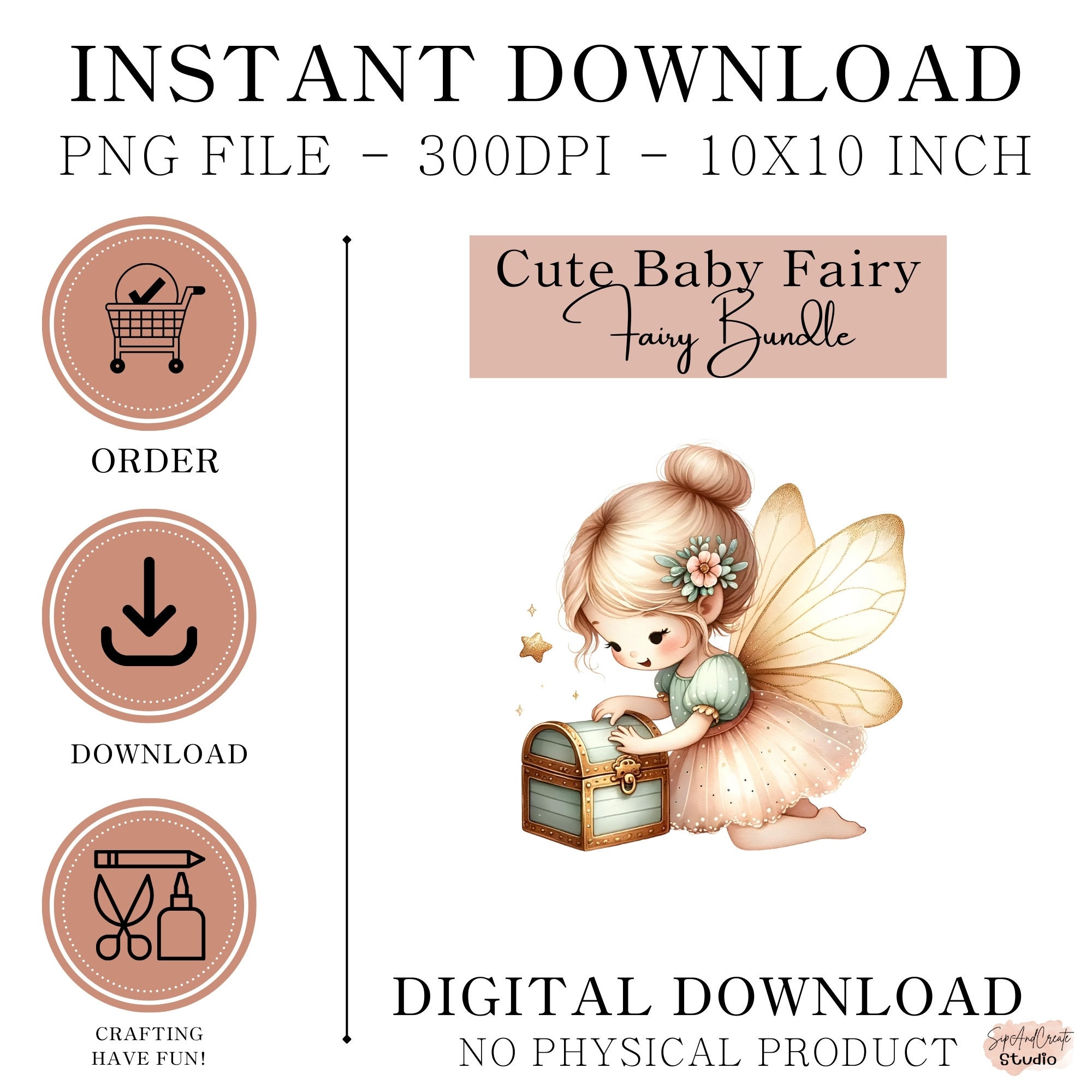Cute Baby Fairy Clipart, Adorable Fairy House, Watercolor Fairy Digital ...