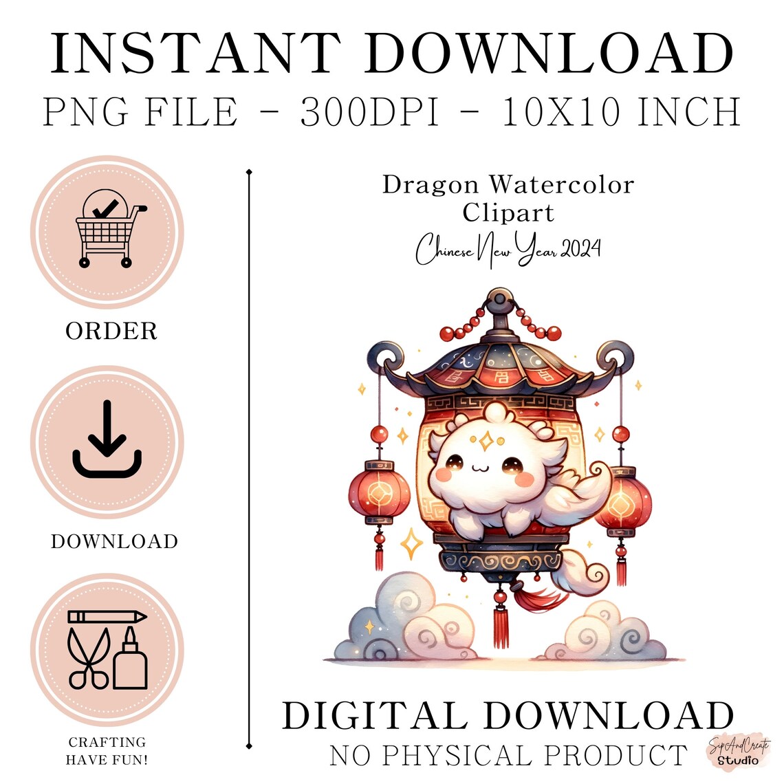 Cute Dragon Clipart, Dragon Kids, Dragon Watercolor Clipart, Blossoms ...