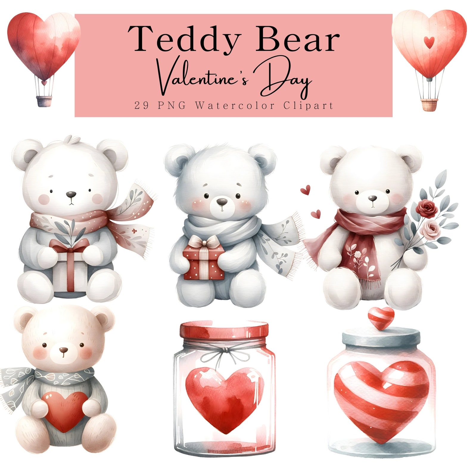 Teddy Bear Valentine Clipart, Cute Teddy Bear PNG, Teddy Bear ...