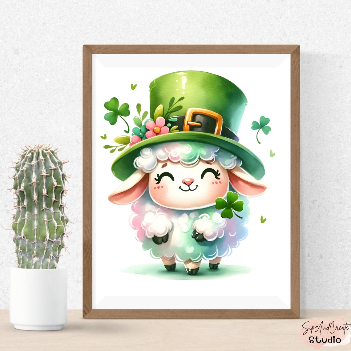 St Patricks Day Animal Clipart, Cute Shamrock Clipart, Watercolor ...