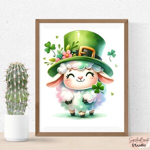 St Patricks Day Animal Clipart, Cute Shamrock Clipart, Watercolor ...