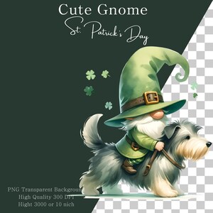 St Patricks Day Gnomes Clipart, Cute Shamrock Clipart, Watercolor ...