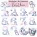 Whimsical Unicorn Watercolor Alphabet & Numbers Clipart - Digital PNG ...