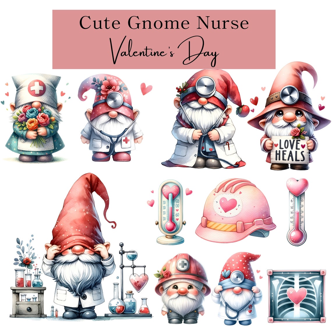 Gnome Nurse PNG, Gnome Doctor, Nurse Valentine PNG, Nurse Life Clipart ...