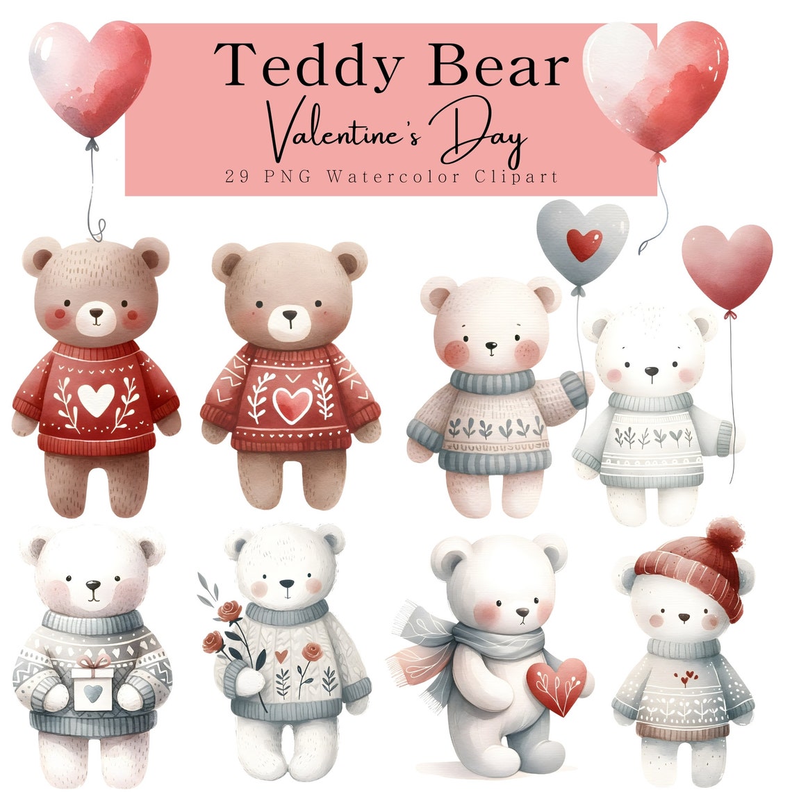 Teddy Bear Valentine Clipart, Cute Teddy Bear PNG, Teddy Bear ...
