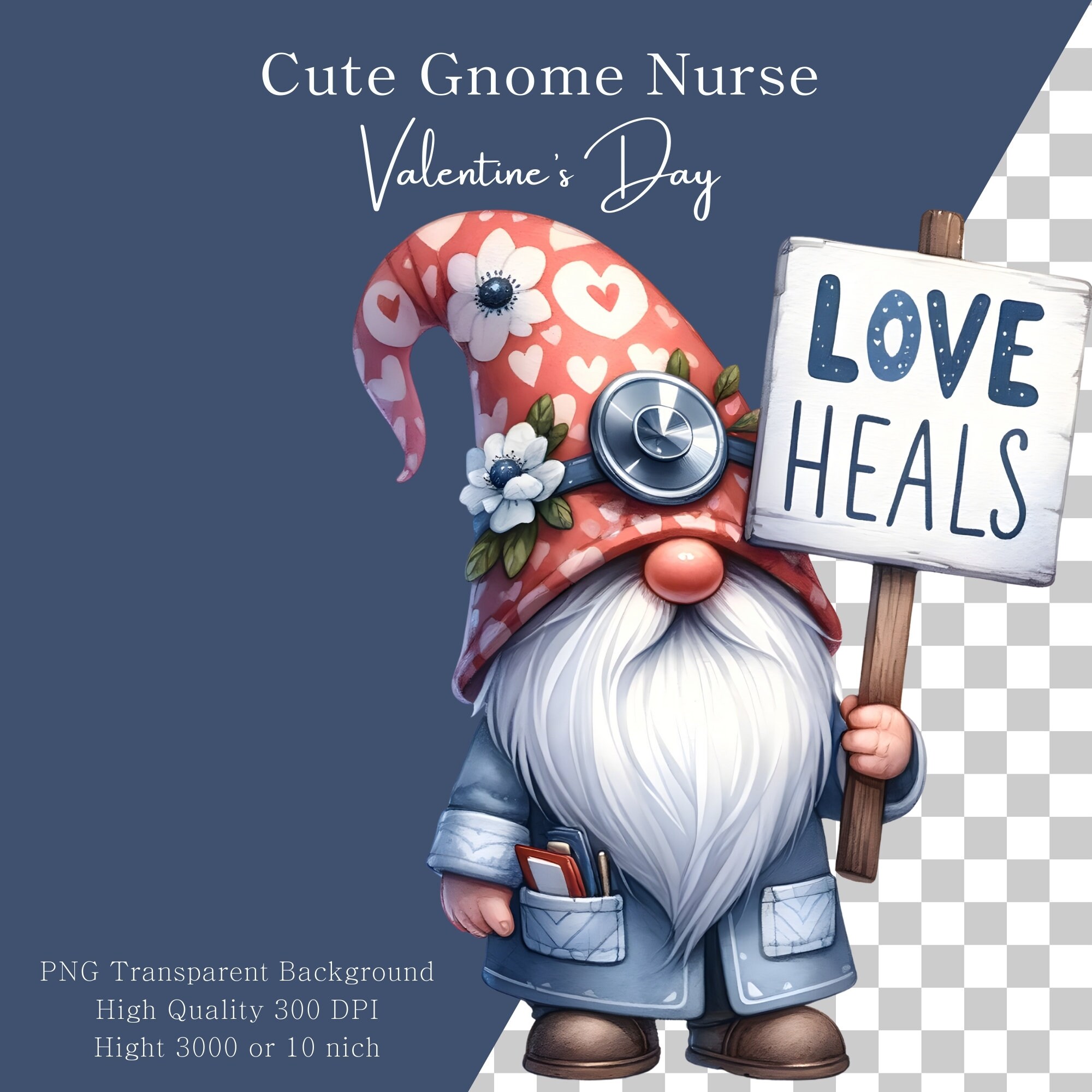 Gnome Nurse PNG, Gnome Doctor, Nurse Valentine PNG, Nurse Life Clipart ...