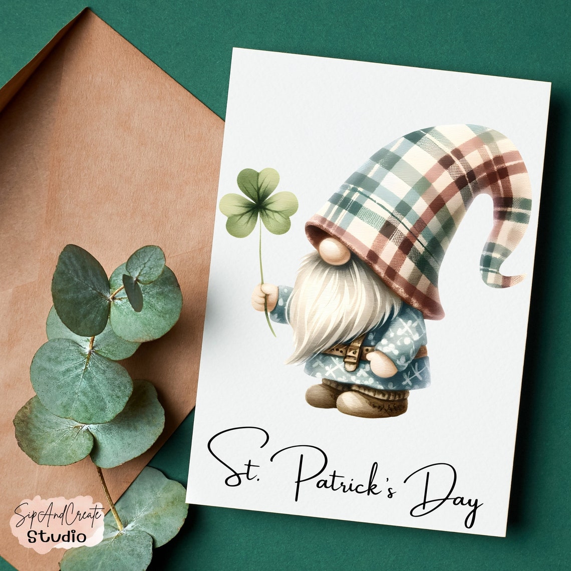 St Patrick's Day Gnomes PNG, Buffalo Plaid Gnomes, Cute Shamrock ...
