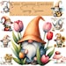 Garden Gnome Watercolor Clipart, Cute Gnomes Digital Art, Printable ...