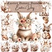 Boho Easter Bunny Clipart Bundle, Watercolor Rabbit & Floral Elements ...