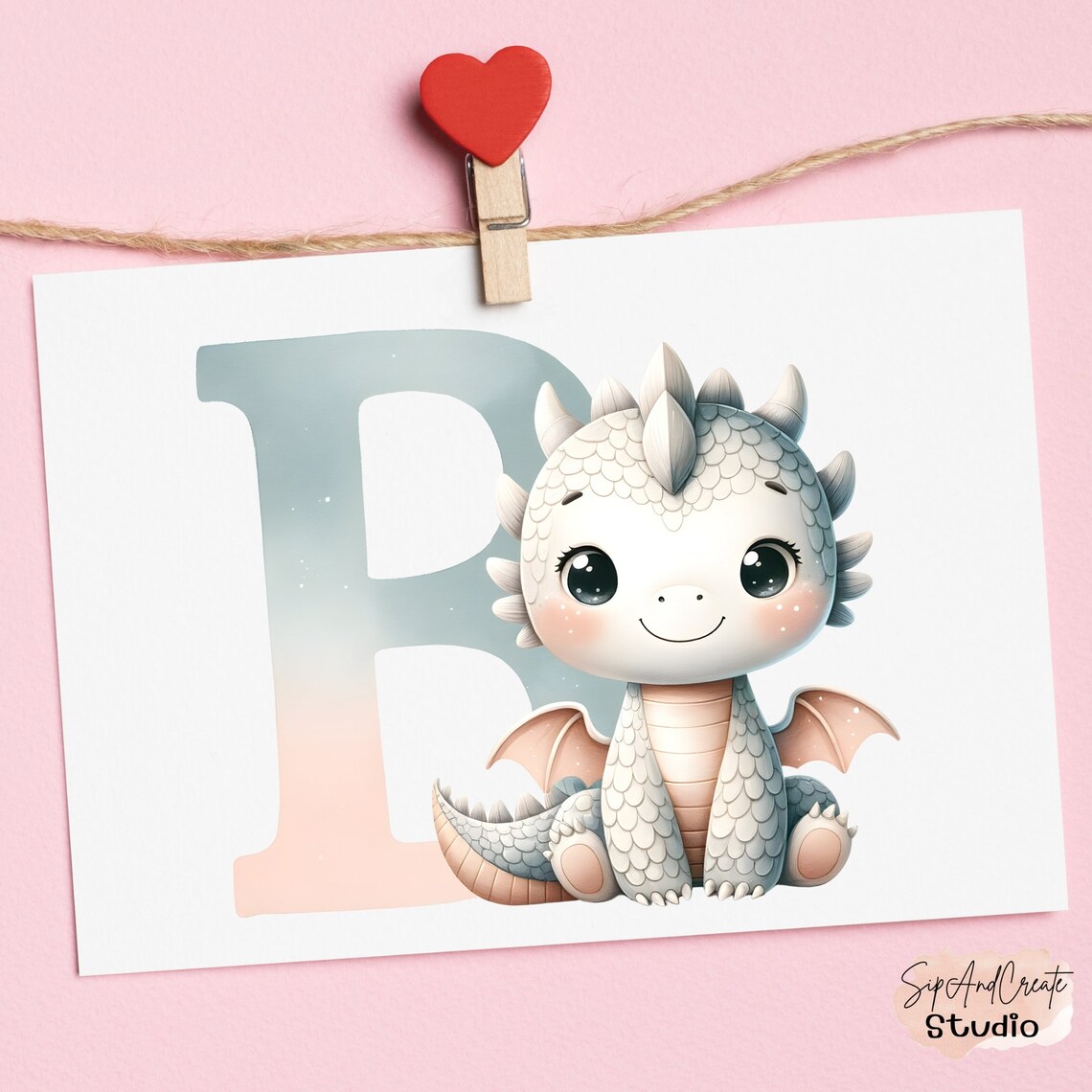 Dragon Alphabet and Numbers Clipart, Cute Dragon Clipart, Dragon ...