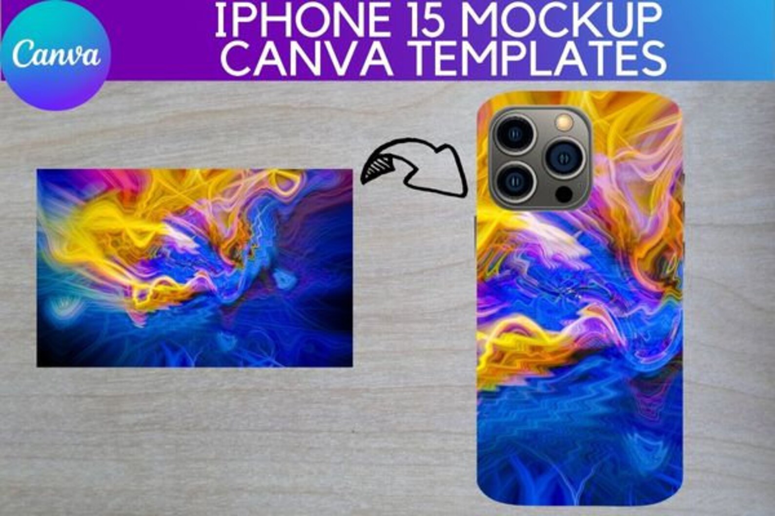 IPhone 15 Pro Max Case Mockup Canva Template,plus,smartphone Case ...
