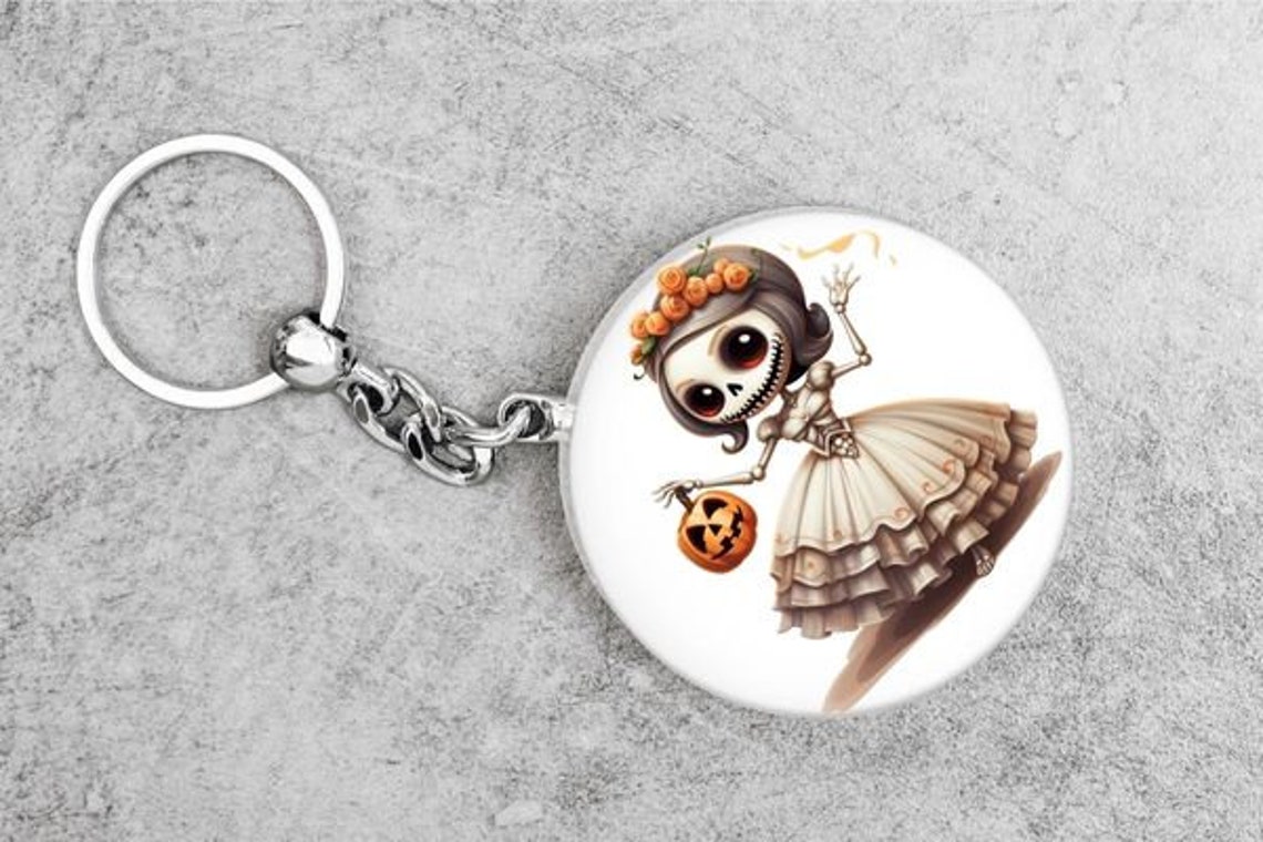 Watercolor Halloween Skeleton Princess PNG Clipart Bundle (digital ...