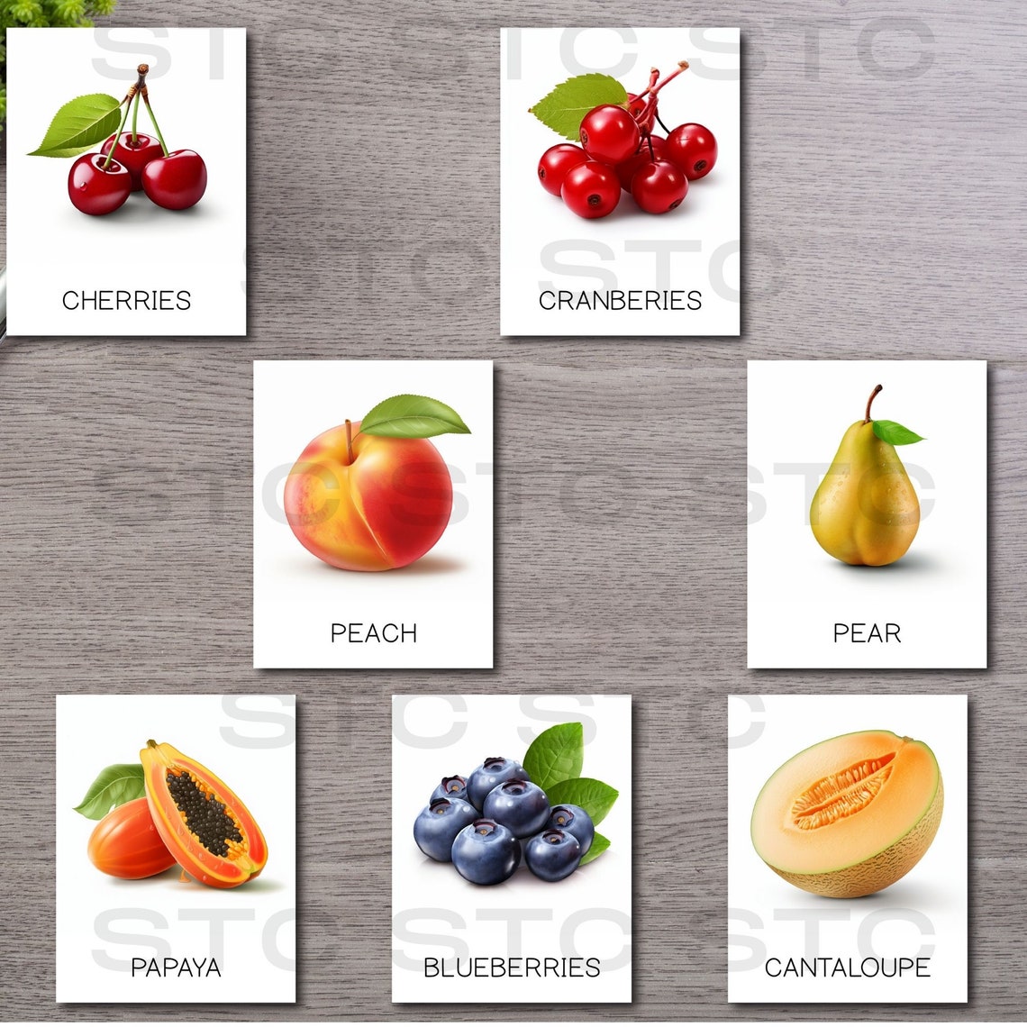 Fruits Vocabulary Flash Cards: Toddler & Preschool Learning (printable ...