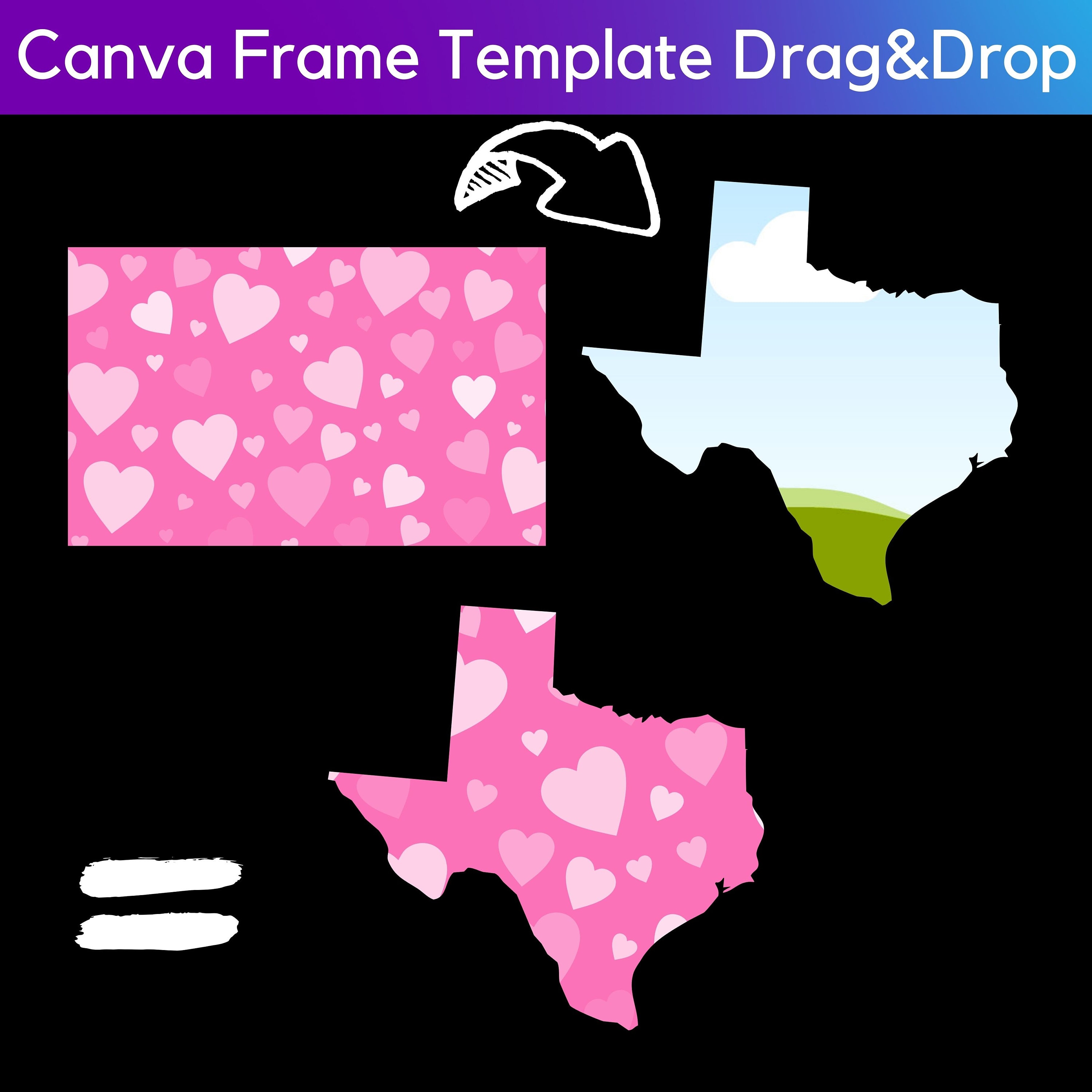 50 States of America Map Canva Frame Template Bundle,usa Map Canva,easy ...