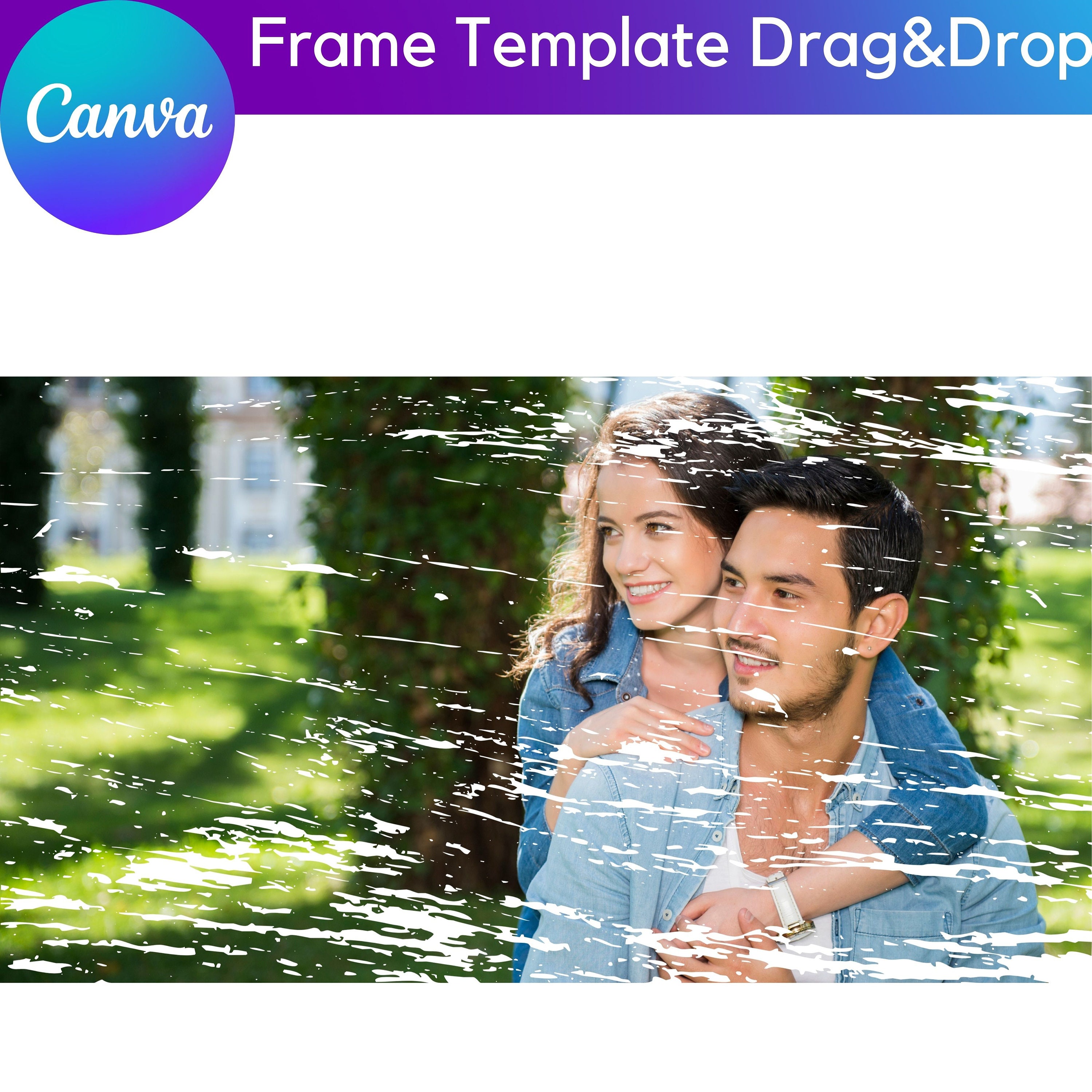 Bleach Effect Distressed Texture Canva Frames Bundle,easy Drag and Drop ...