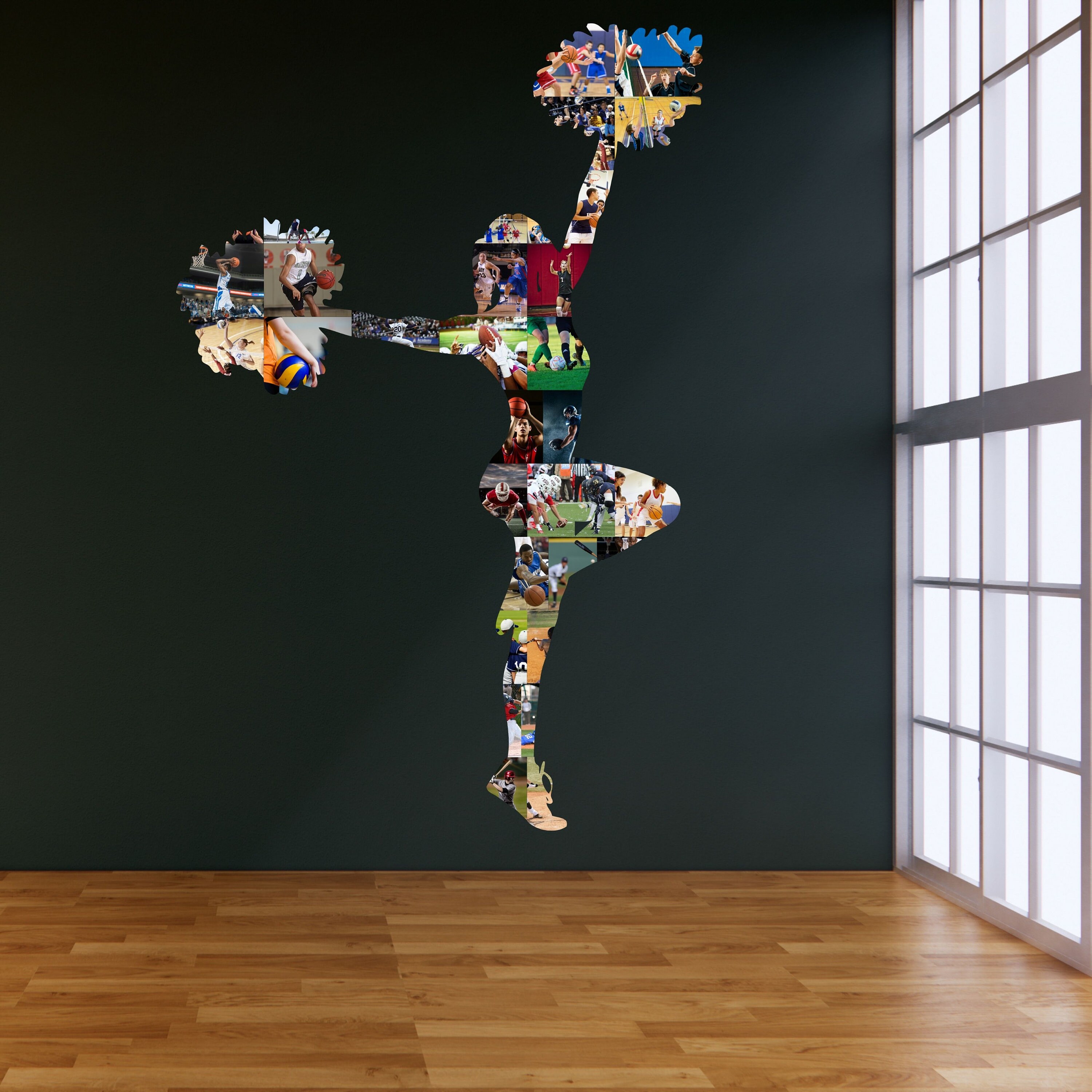 Cheerleader Collage Canva Frame Template,sport Player Photo,printable ...