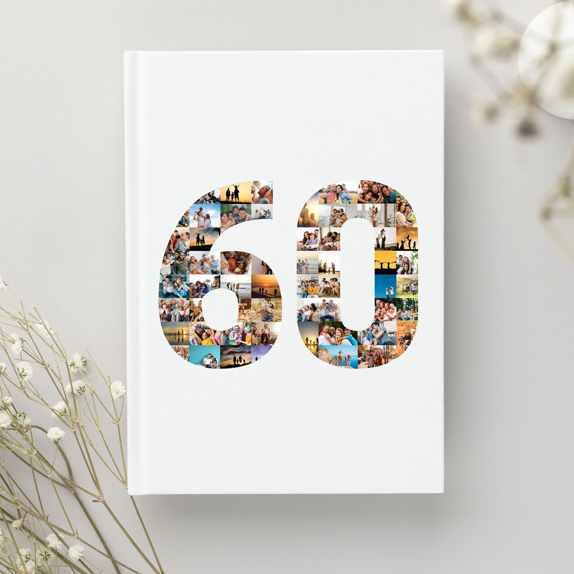 60 Sixty Number Collage Canva Frame Template,editable Canva for a ...