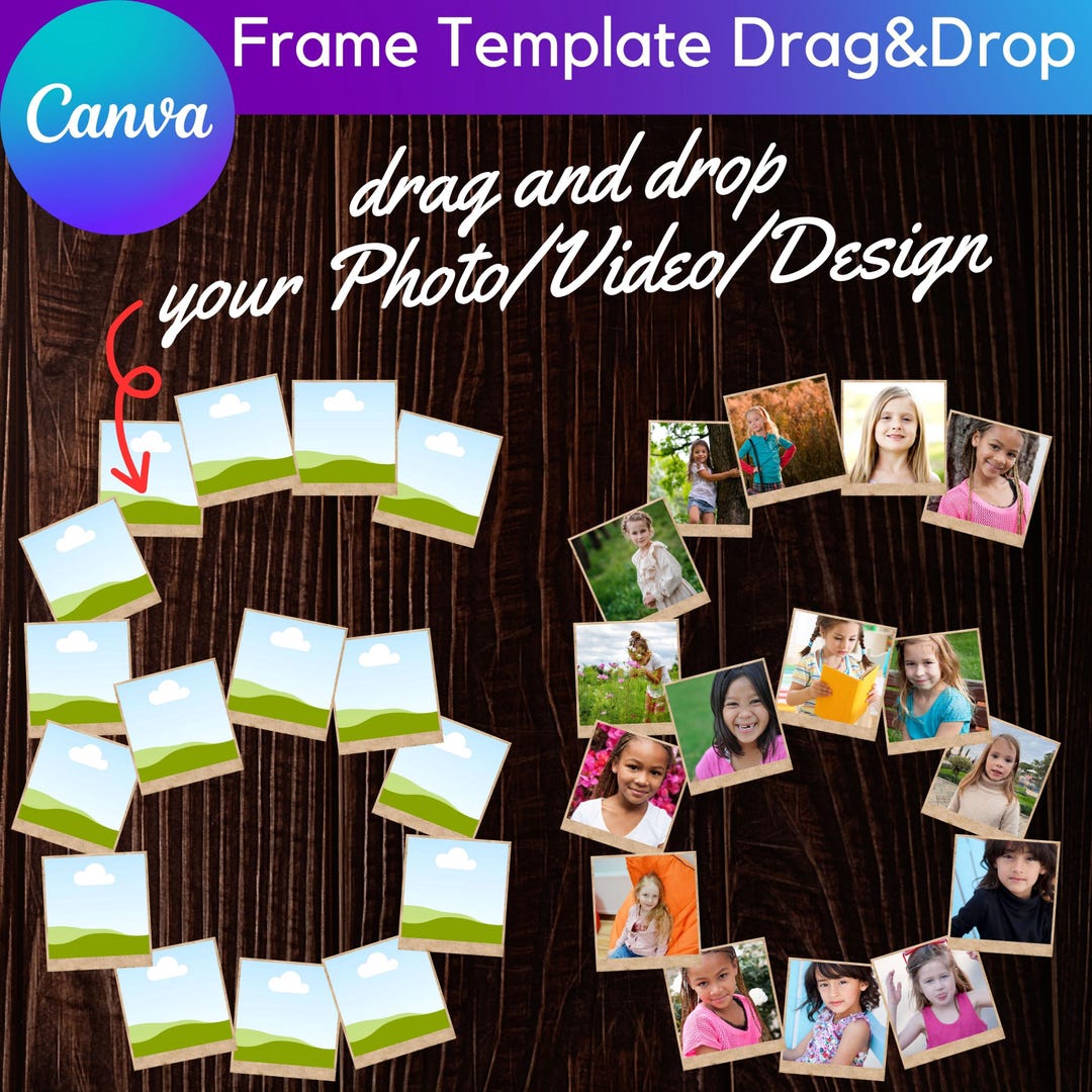 Six Photo Collage Canva Frame,six Year Old Birthday Gift,photos Number ...